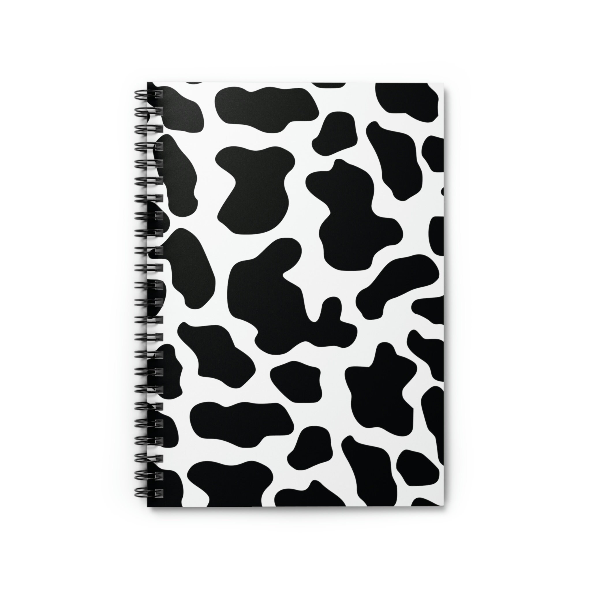 Cow Print Pattern Black Spiral School Office Notebook | Ruled Line ...