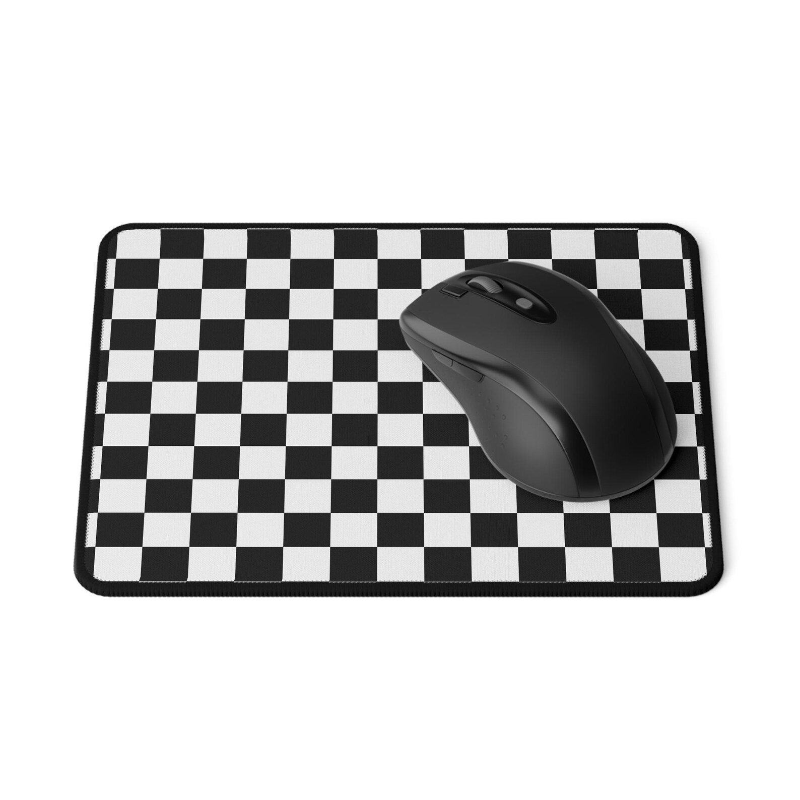Checkered Black White Gaming Mouse Pad, Nonslip Base, Desk Accessory ...