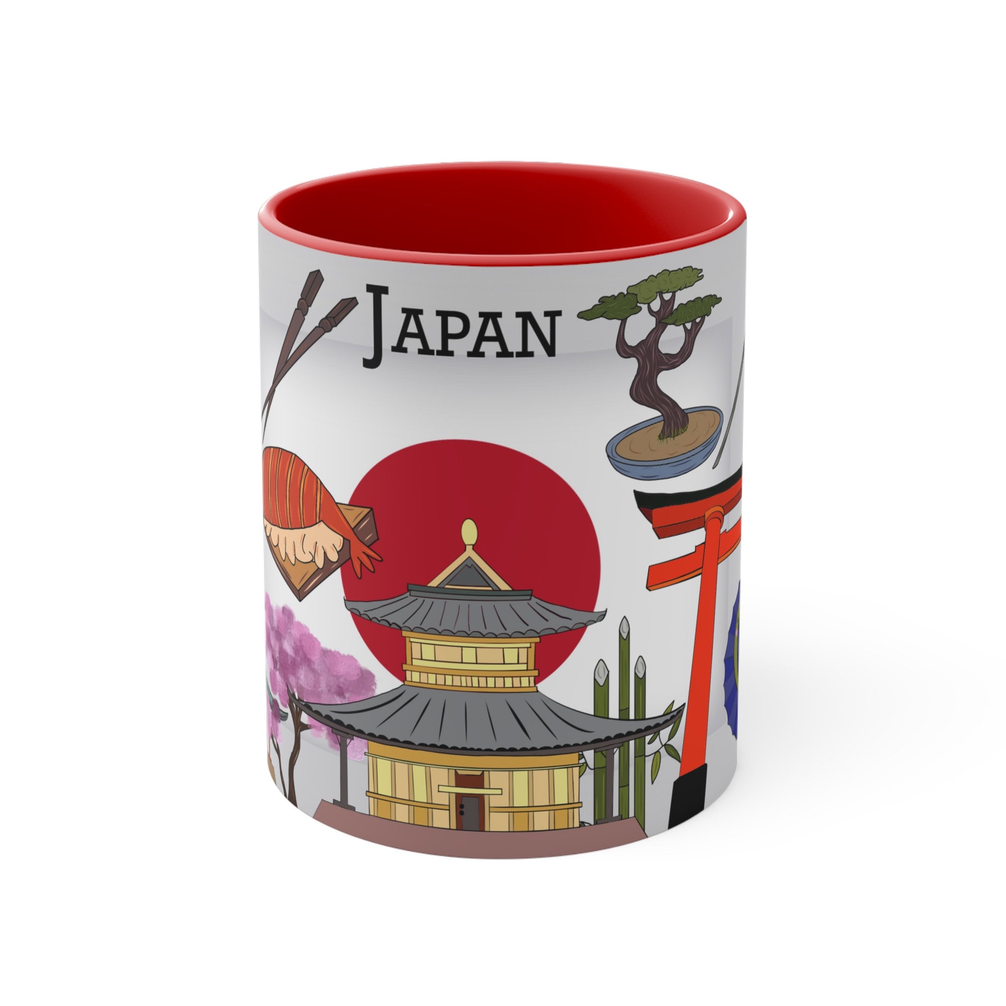 Japanese Mug, Japan-inspired Mug, Japanese Culture, Travel, Desk Mug ...