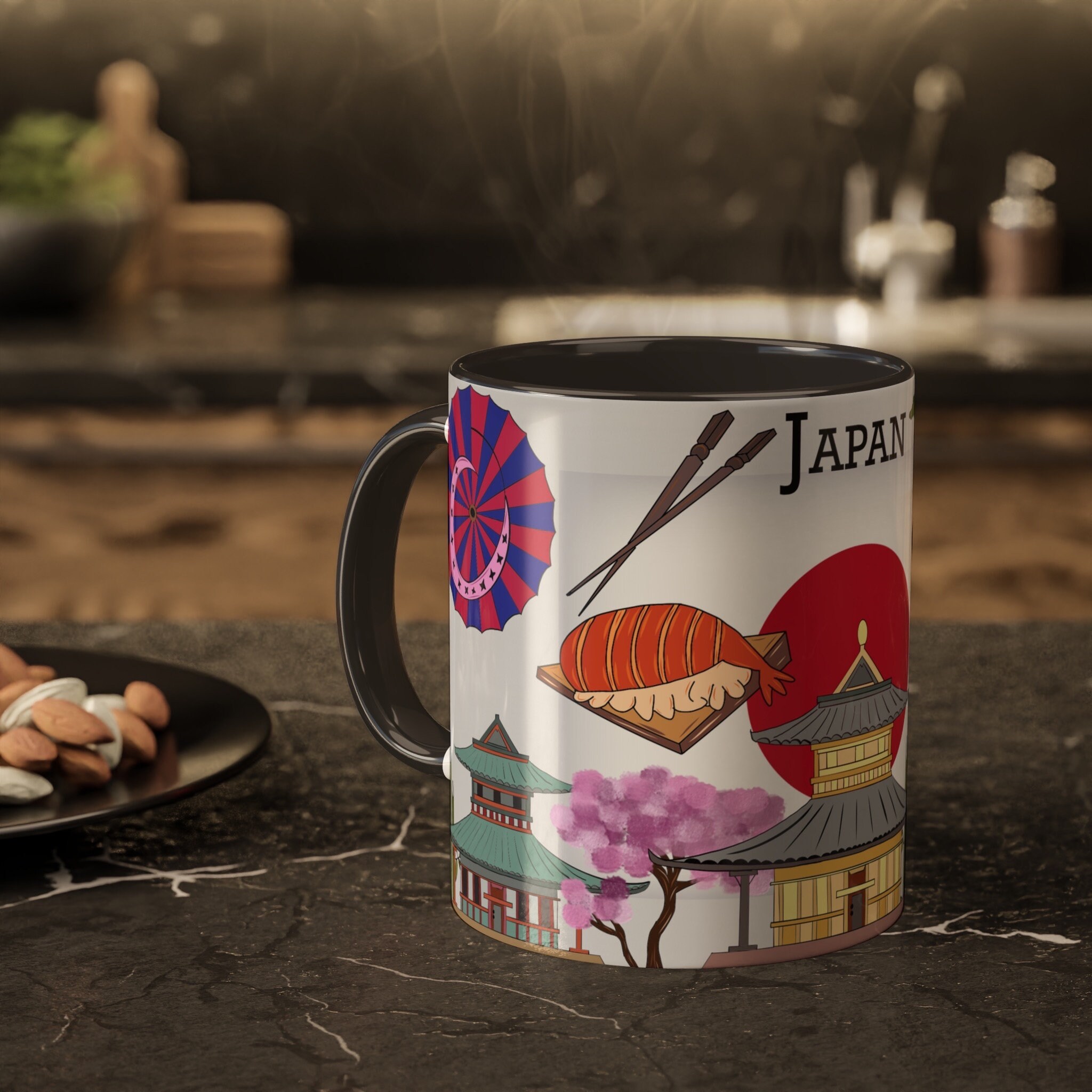 Japanese Mug, Japan-inspired Mug, Japanese Culture, Travel, Desk Mug ...