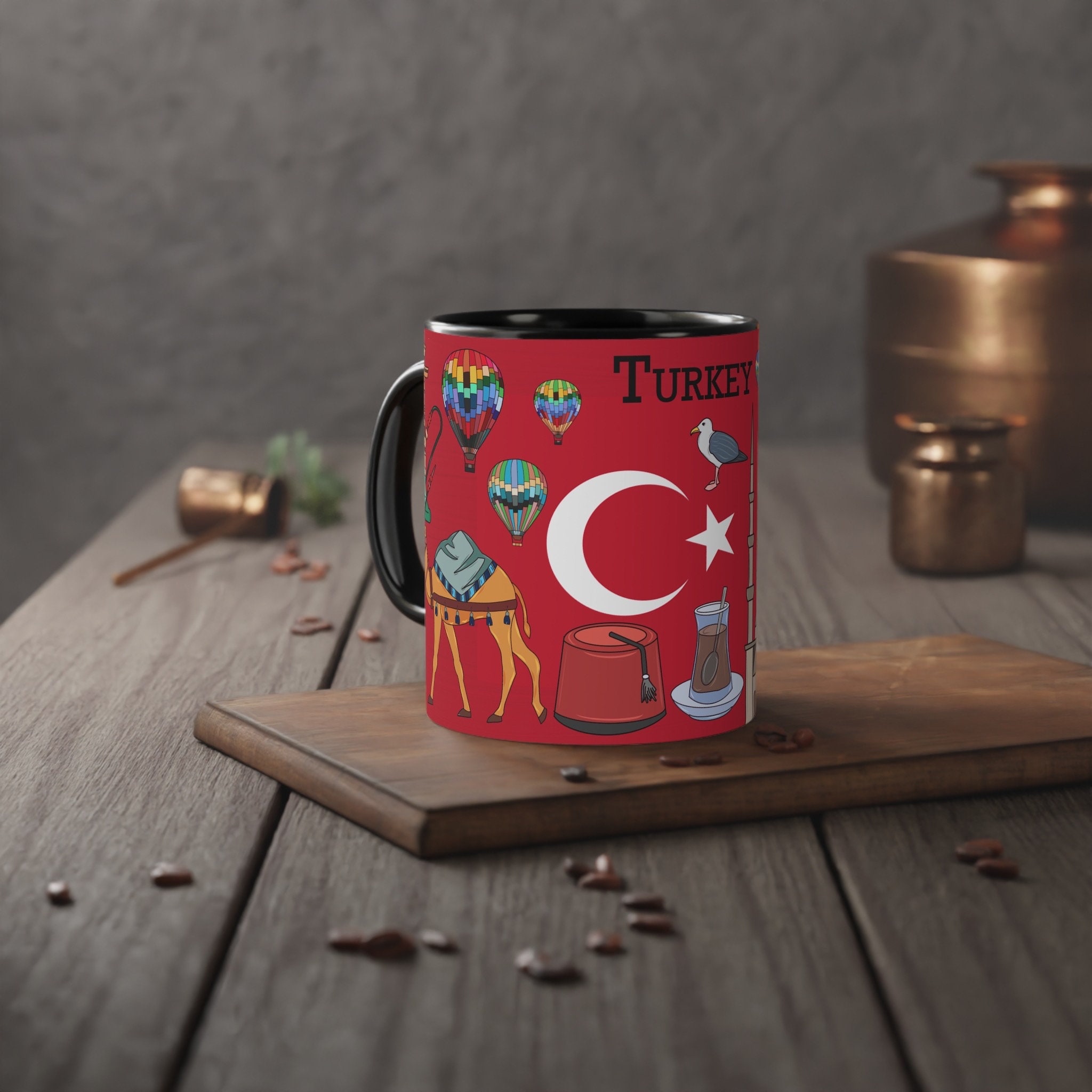 Turkey Mug, Turkey-inspired Mug, Turkish Design, Travel, Desk Mug ...