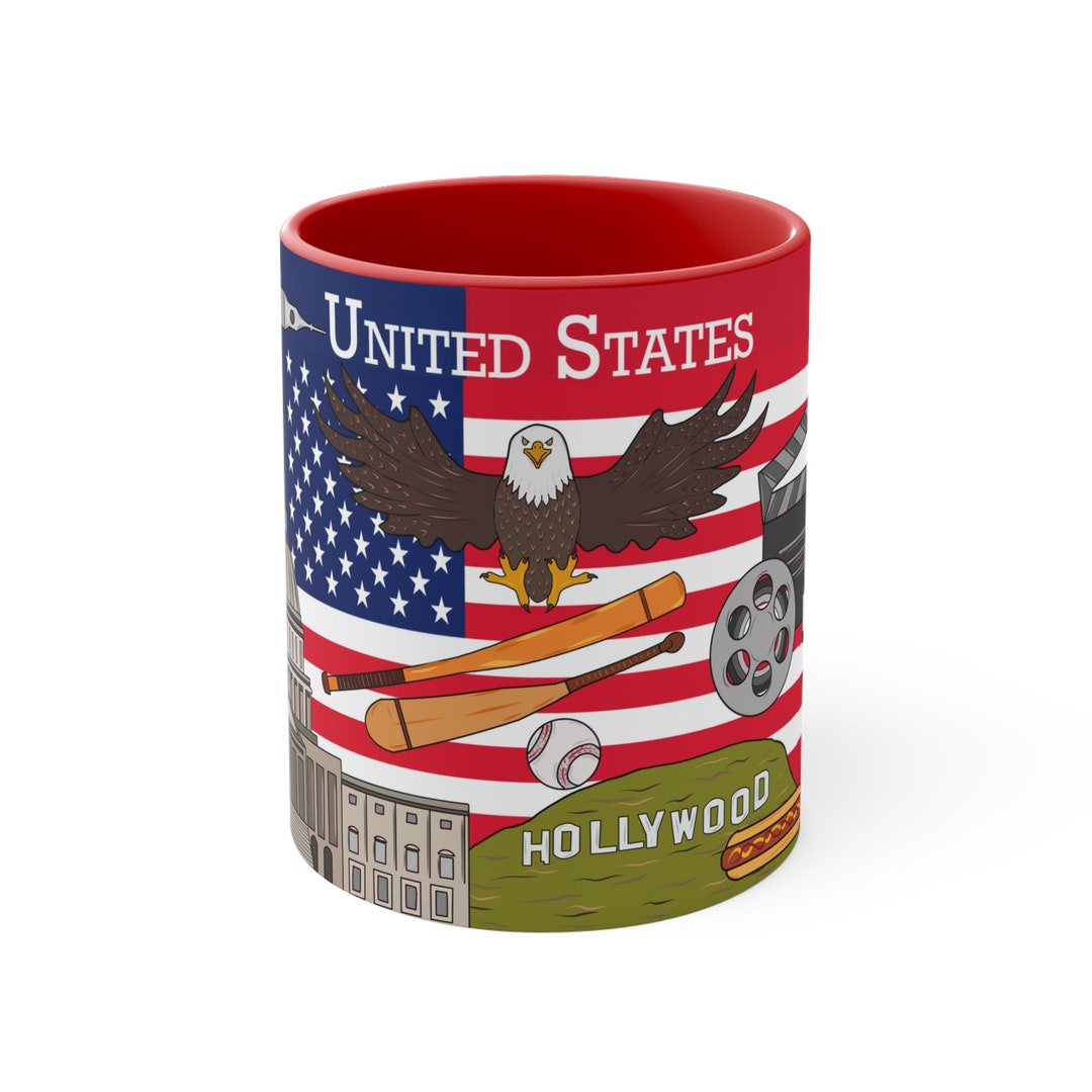 American Mug, Usa-inspired Mug, USA Design, Travel, Desk Mug, Perfect ...