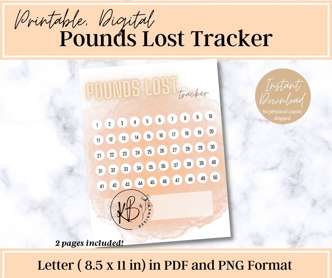 Printable, Digital Pounds Lost Tracker - Etsy