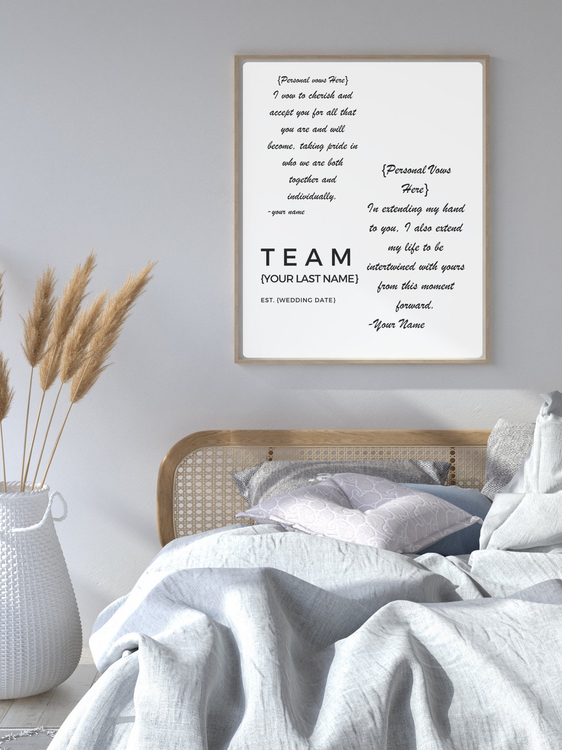 Personalized Marriage Vow Poster- Customizable Keepsake From Your ...