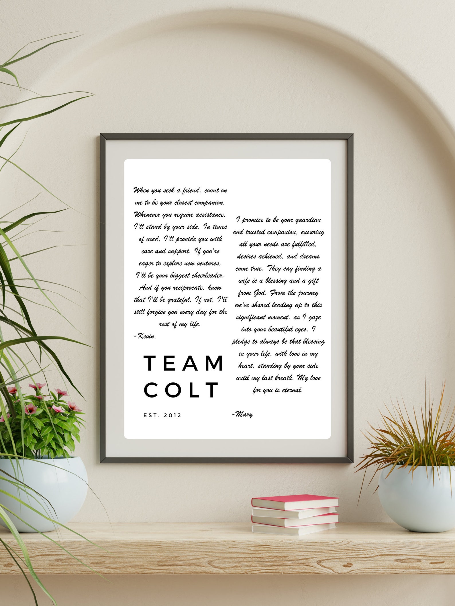 Personalized Marriage Vow Poster- Customizable Keepsake From Your ...