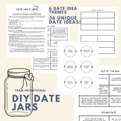 Printable Date Night Jar Kit: DIY Romantic Date Ideas | Instant ...