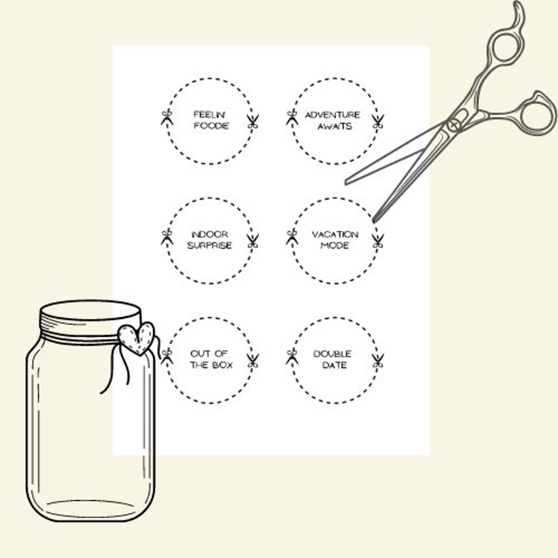 Printable Date Night Jar Kit: DIY Romantic Date Ideas | Instant ...