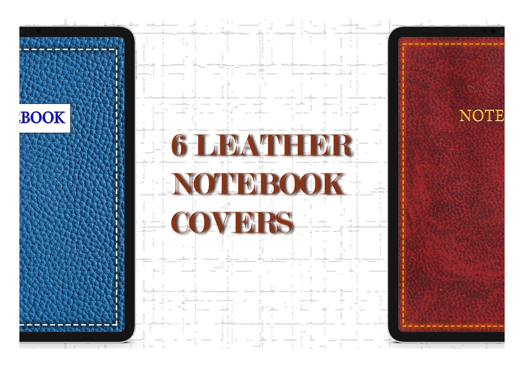 Digital Leather Notebook Cover| Goodnotes Covers| 6 Digital Leather ...