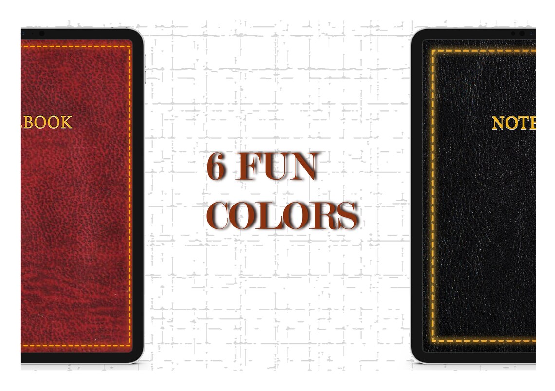 Digital Leather Notebook Cover| Goodnotes Covers| 6 Digital Leather ...