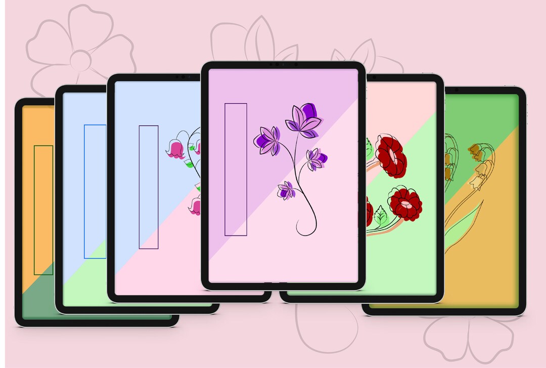 Digital Flower Notebook Covers | Goodnotes Covers| 6 Digital Flowers ...