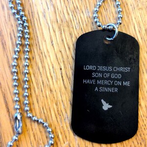 Crucifix Dog Tag Necklace black - Etsy