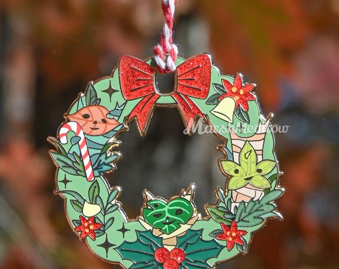 Korok Wreath Enamel Pin & Ornament - Christmas Gift - Zelda Pins ...