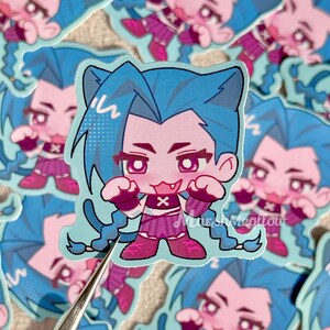 Arcane Kitty Matte Sticker - Jinx Vi Viktor Jayce Die Cut Waterproof ...