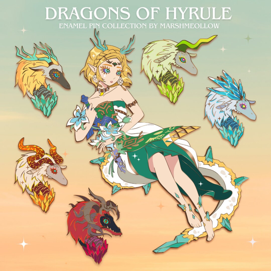 PREORDER Dragons of Hyrule Enamel Pin Collection Loz Pins - Etsy