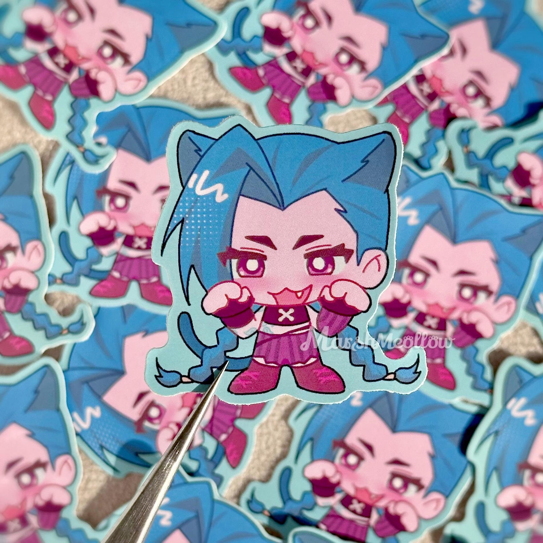Arcane Kitty Matte Sticker - Jinx Vi Viktor Jayce Die Cut Waterproof ...