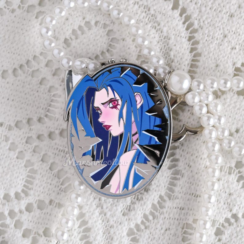Broken Heart Jinx Hard Enamel Pin - Video Game Pins - Silver Black ...