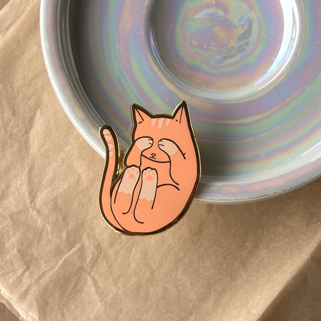 Sleeping Cat Enamel Pin Orange Tabby Kitty Taking Nap Cat - Etsy