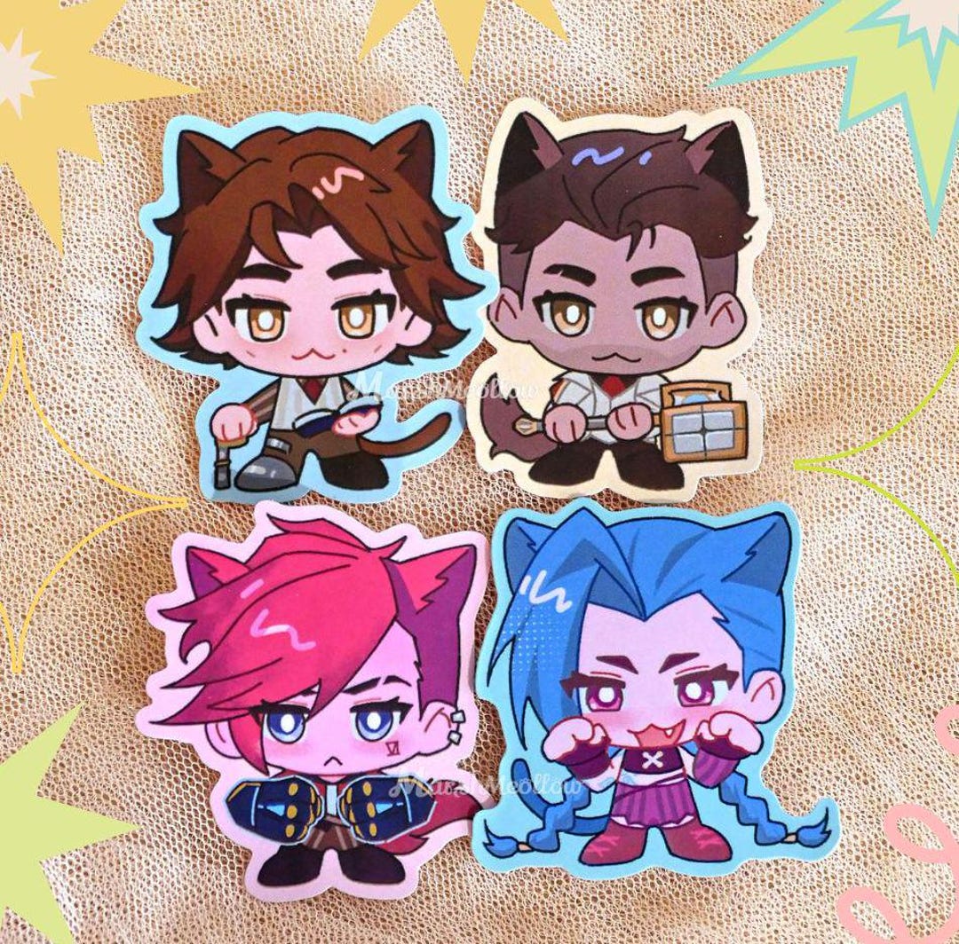 Arcane Kitty Matte Sticker - Jinx Vi Viktor Jayce Die Cut Waterproof ...