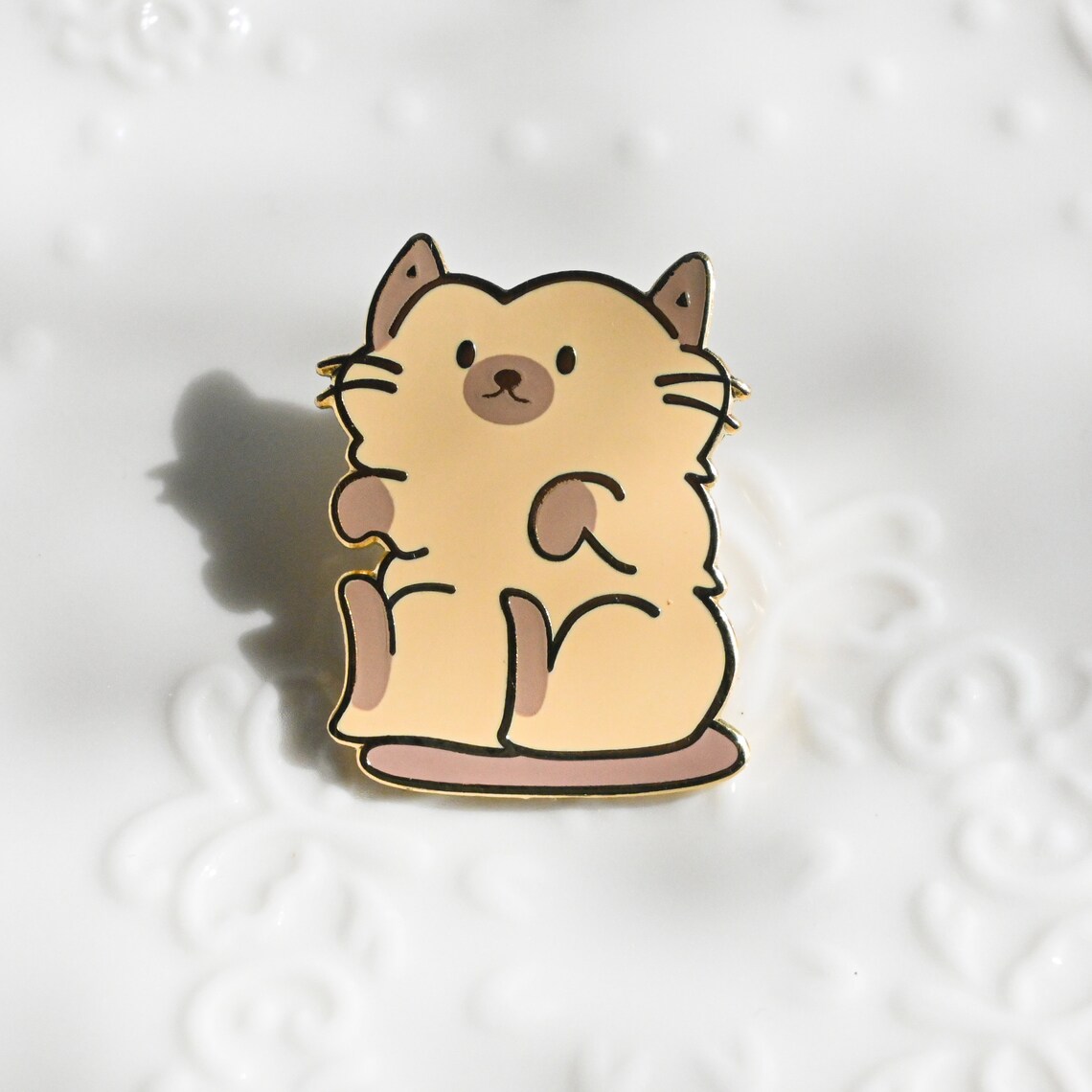 Siamese Cat Enamel Pins Marshmeollow Cat Kawaii Animal Pins - Etsy