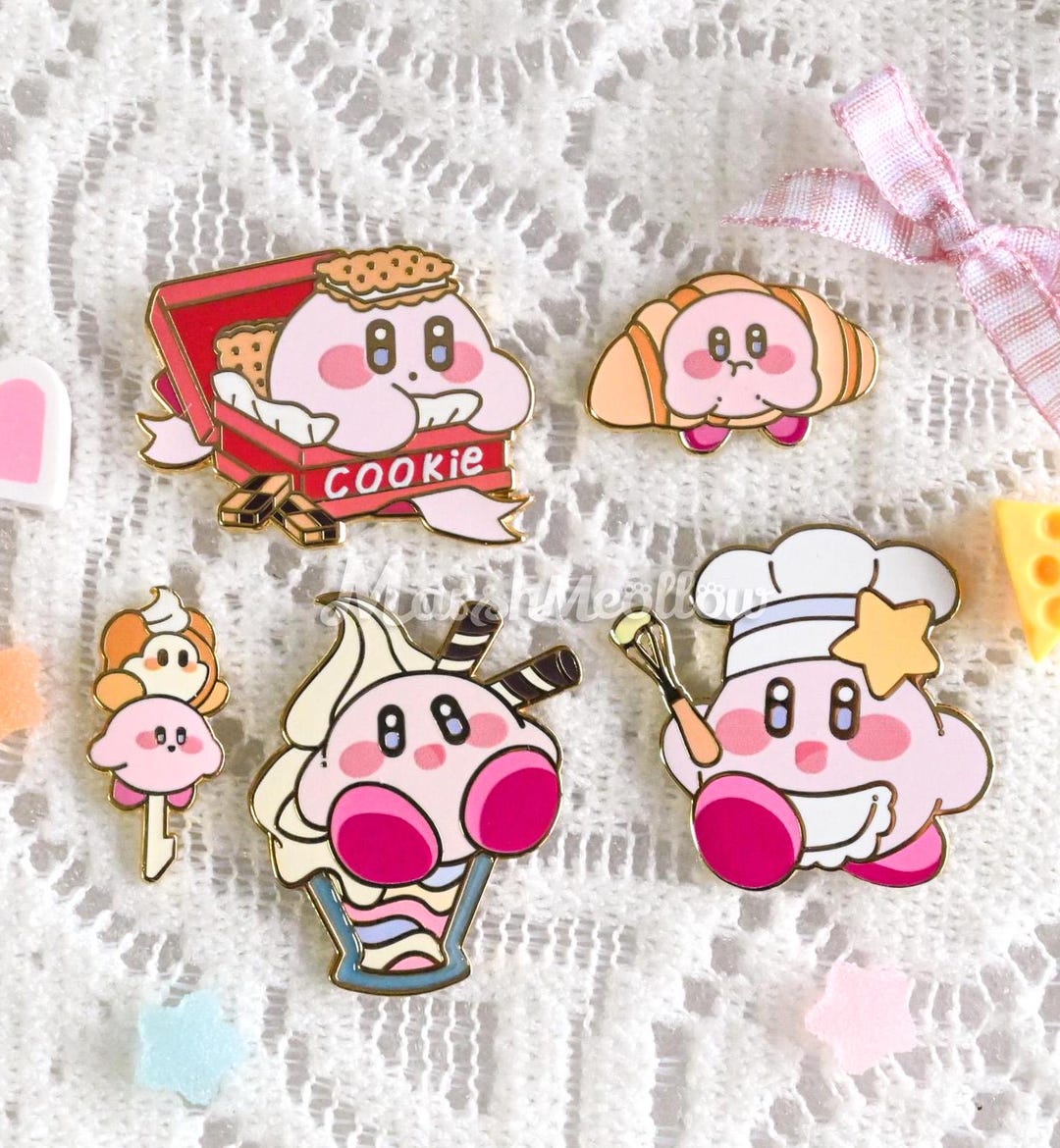 Sweet Kirby Enamel Pins - Hard Enamel Pin - Cute Game Pins - Etsy