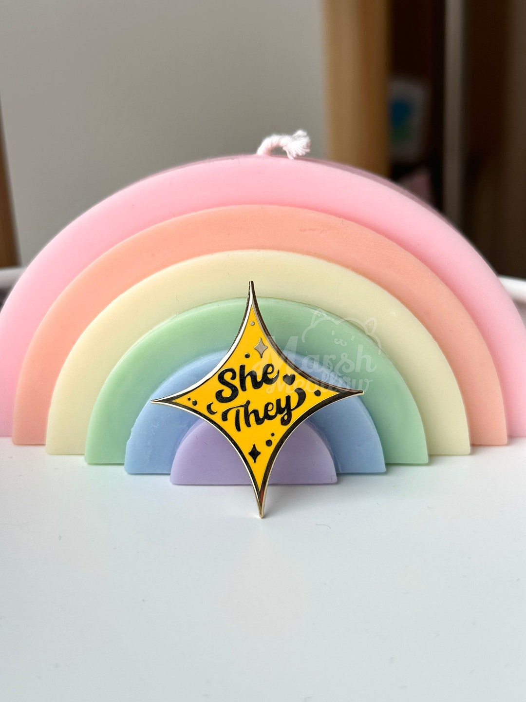 Pronoun Enamel Pin She/they He/they funky Pins for Backpack Star Pins ...