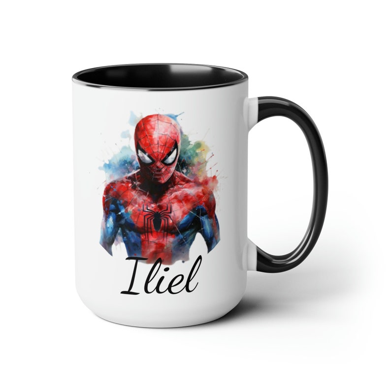 Spider Man Mug, Marvel Gift, Personalized Name, 15oz Cup, Watercolor ...