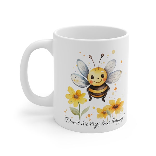 Bee Happy Mug - Etsy