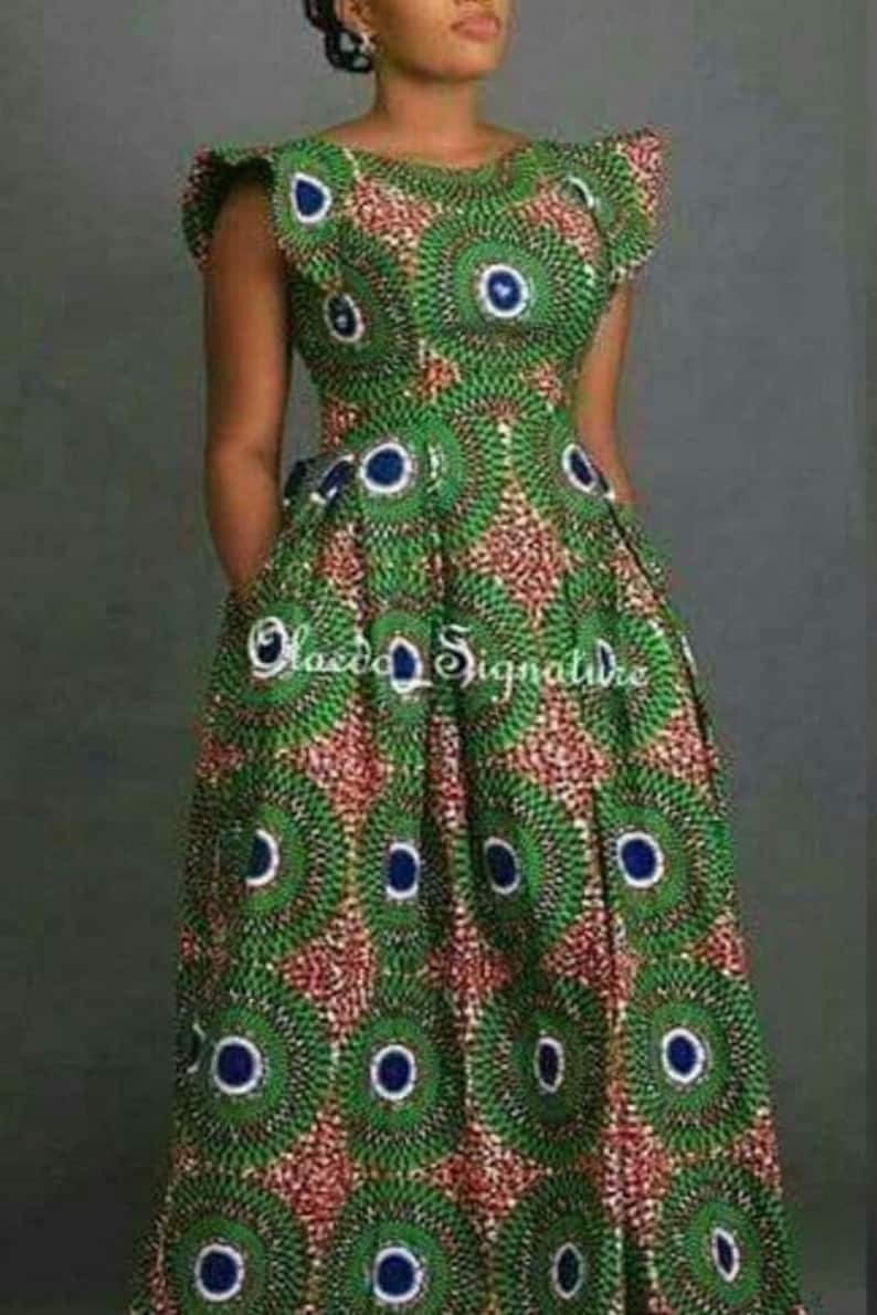Elegant Native African Print Maxi Dress - Etsy