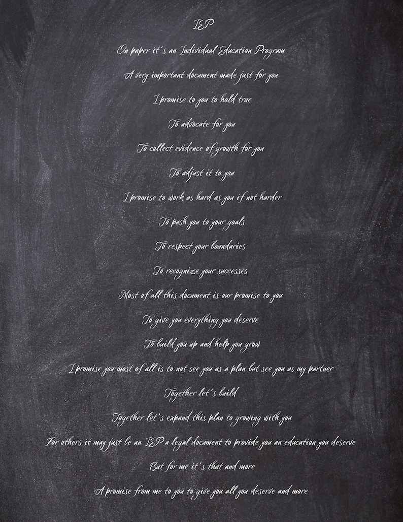IEP Teacher Letter - Etsy