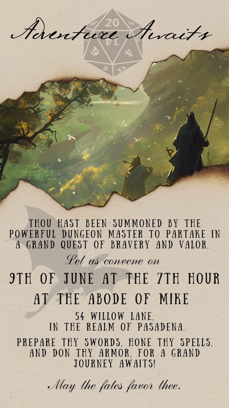 Dnd Session Invite -digital Download - Etsy