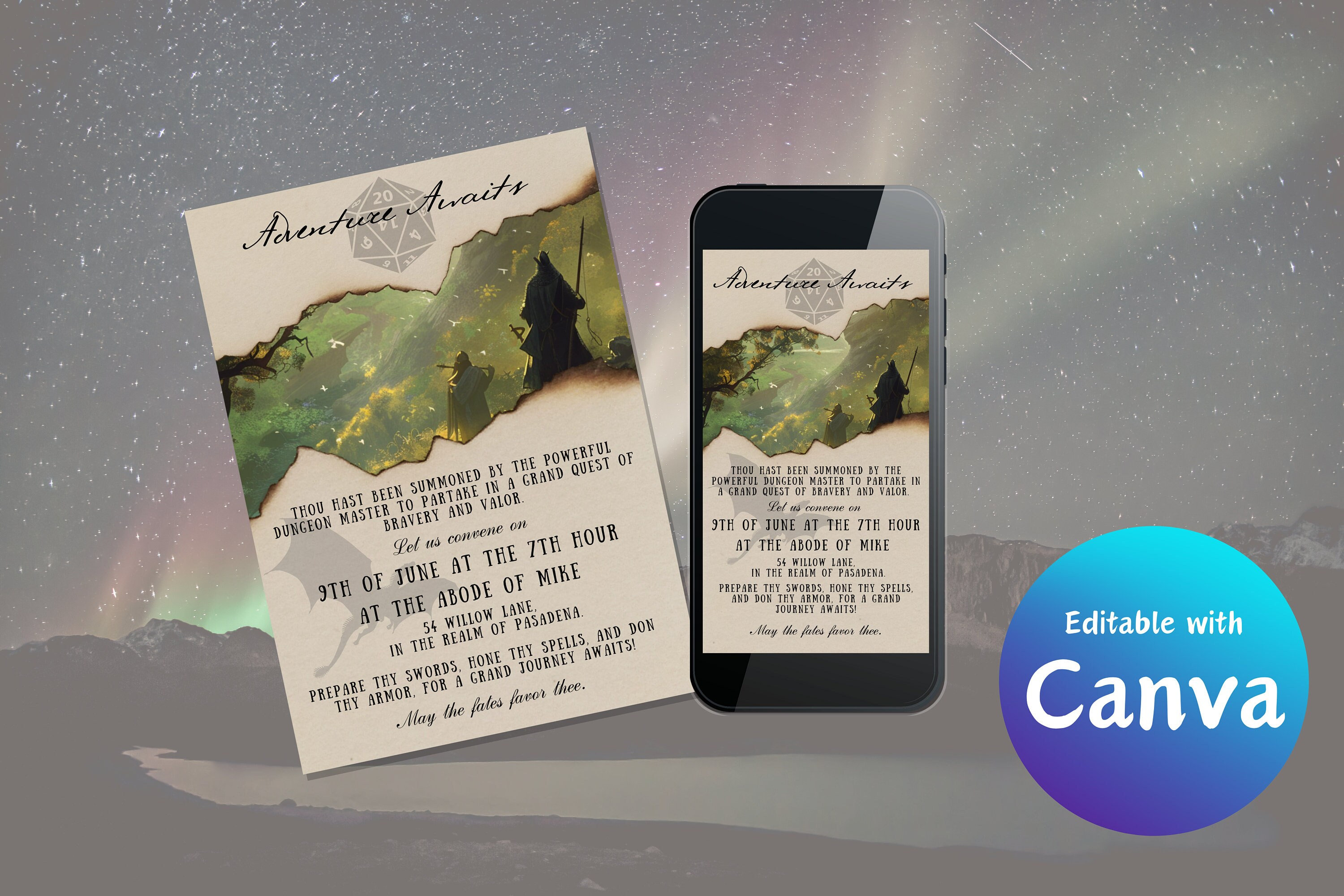 Dnd Session Invite -digital Download - Etsy