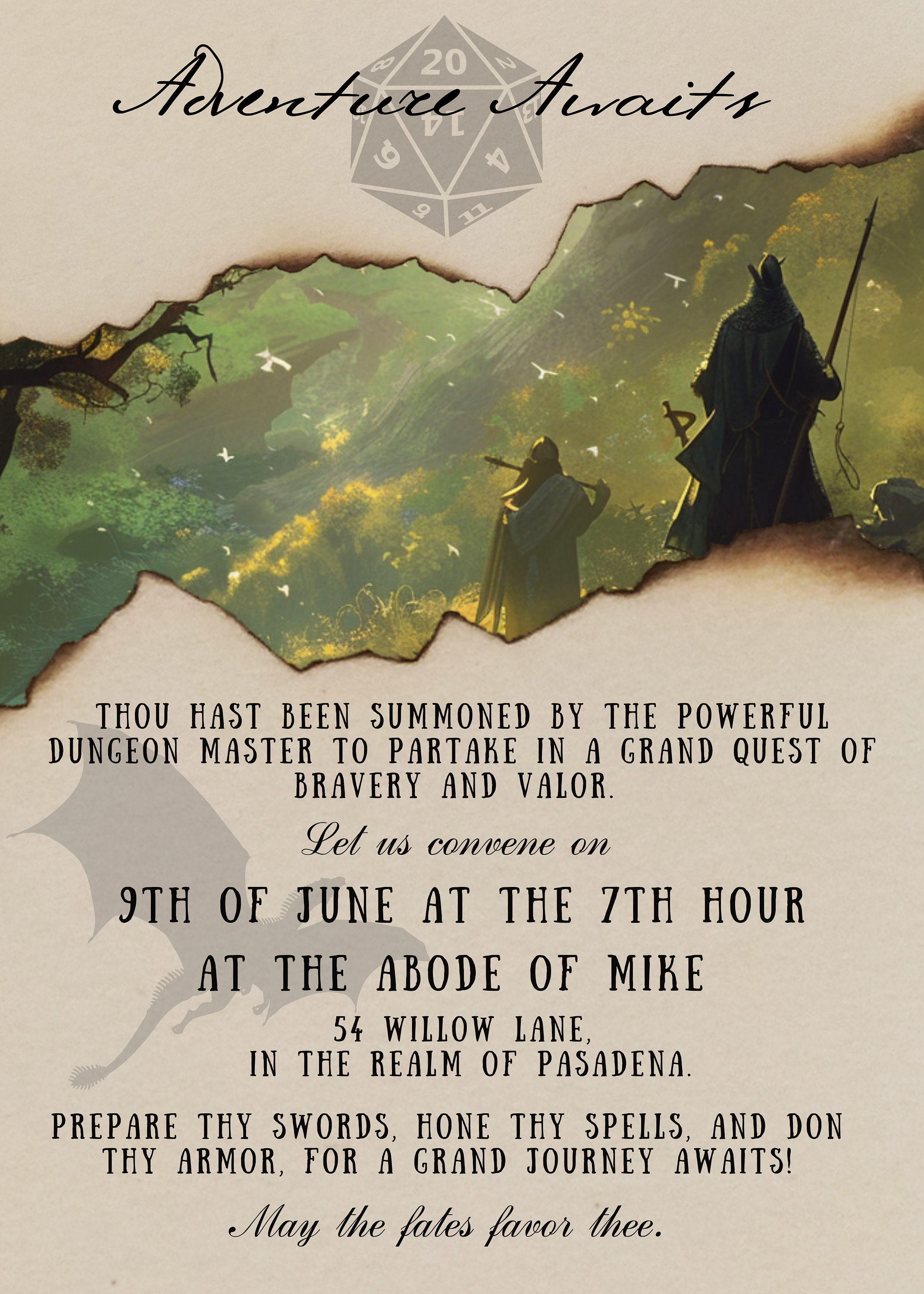 Dnd Session Invite -digital Download - Etsy