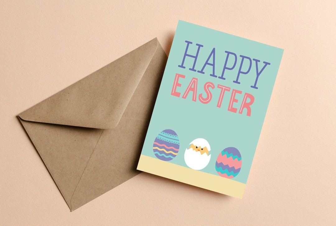 Adorable Printable Easter Card - Digital File - Etsy