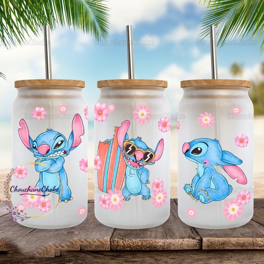 Stitch Glass Can, Disney Stitch Glass Can, Disney Glass Can, Stitch ...
