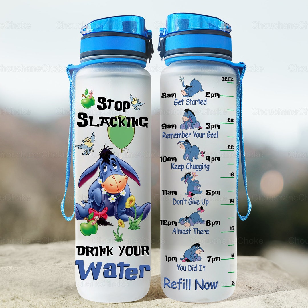 Eeyore Water Tracker Bottle, Eeyore Water Bottle, Eeyore Gift, 32oz ...