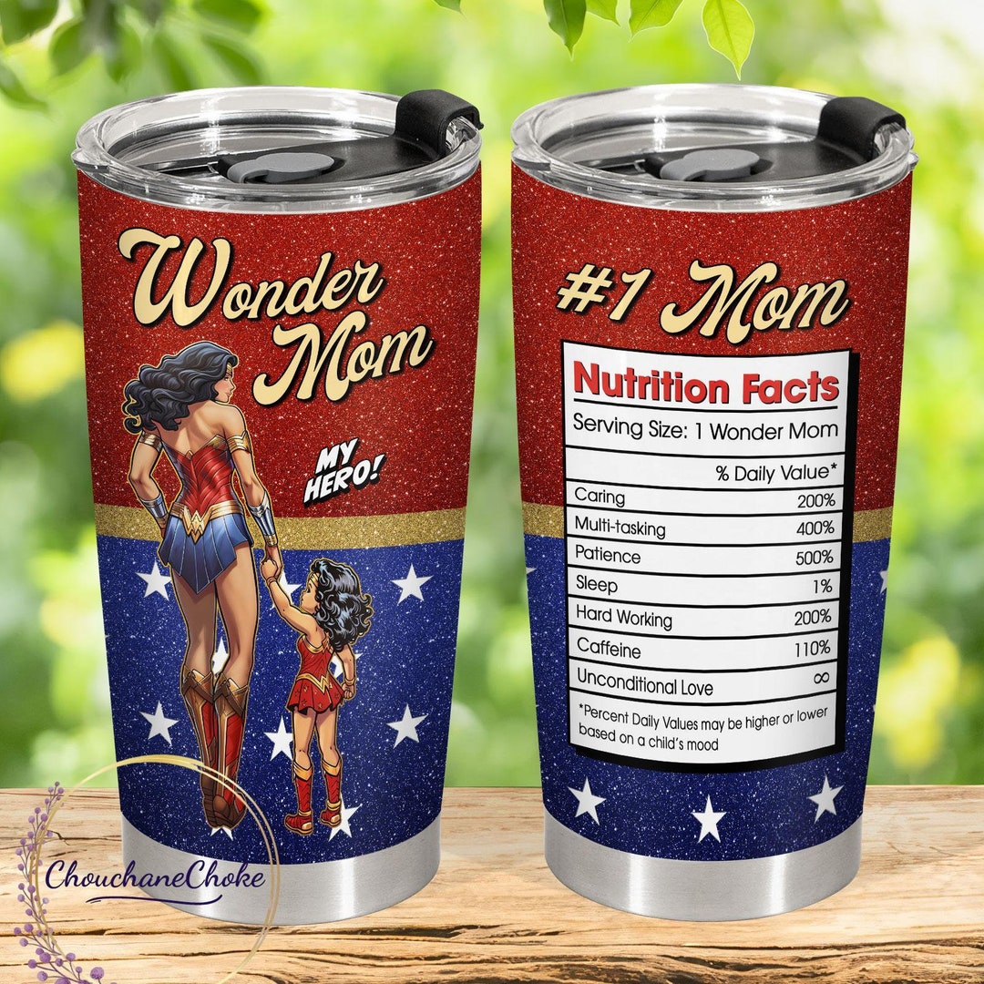 Wonder Mom Tumbler, Mom Tumbler, Mama Tumbler, Gift for Her, Wonder Woman Tumbler, Glitter ...