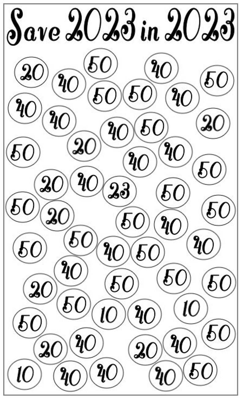 Save 2023 in 2023 Savings Challenge, Savings Challenge Printable ...