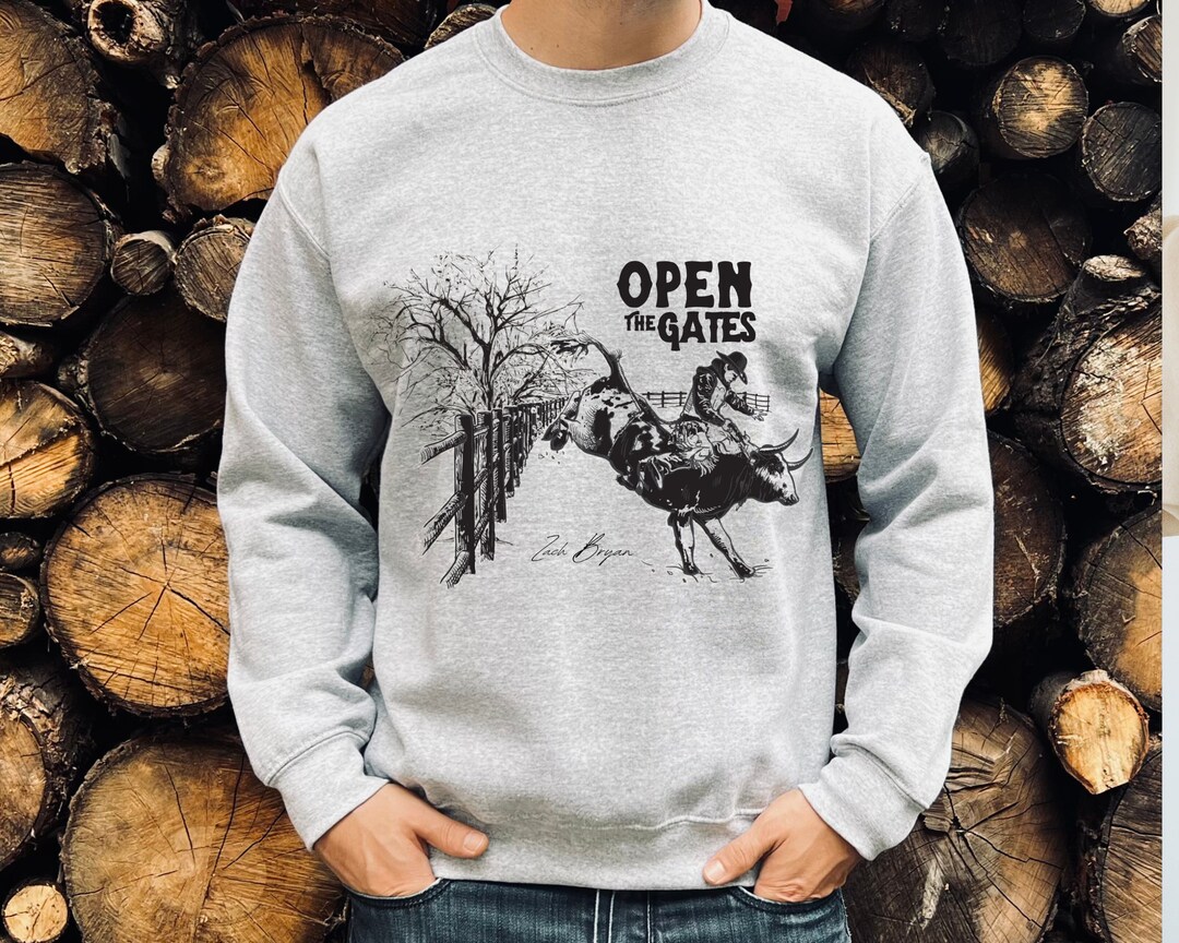 Zach Bryan, Zach Bryan Sweatshirt, Open the Gate, Vintage Rodeo Shirt ...