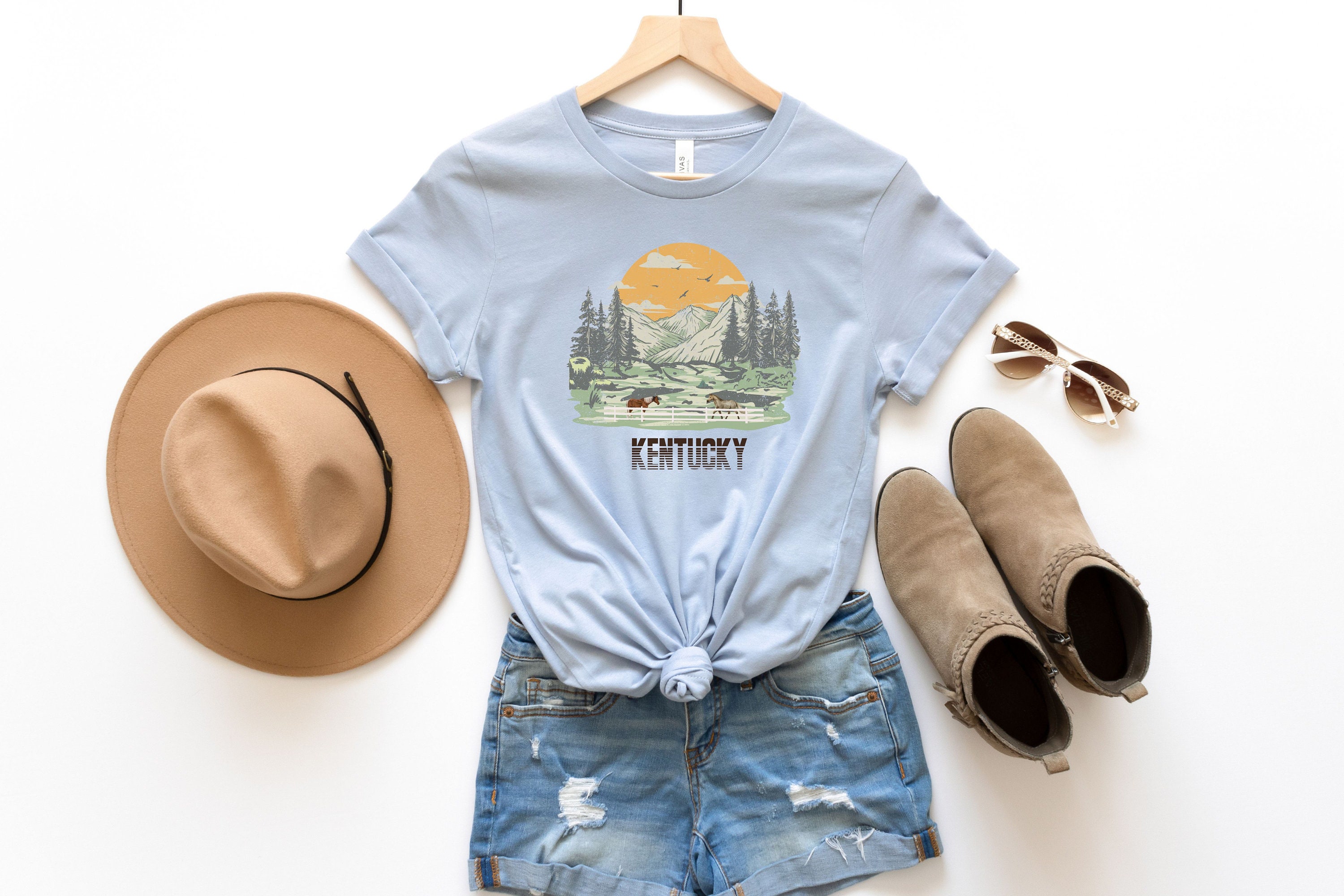 Kentucky Shirt, Horse Country, Camping Shirt, Kentucky Bluegrass Shirt ...