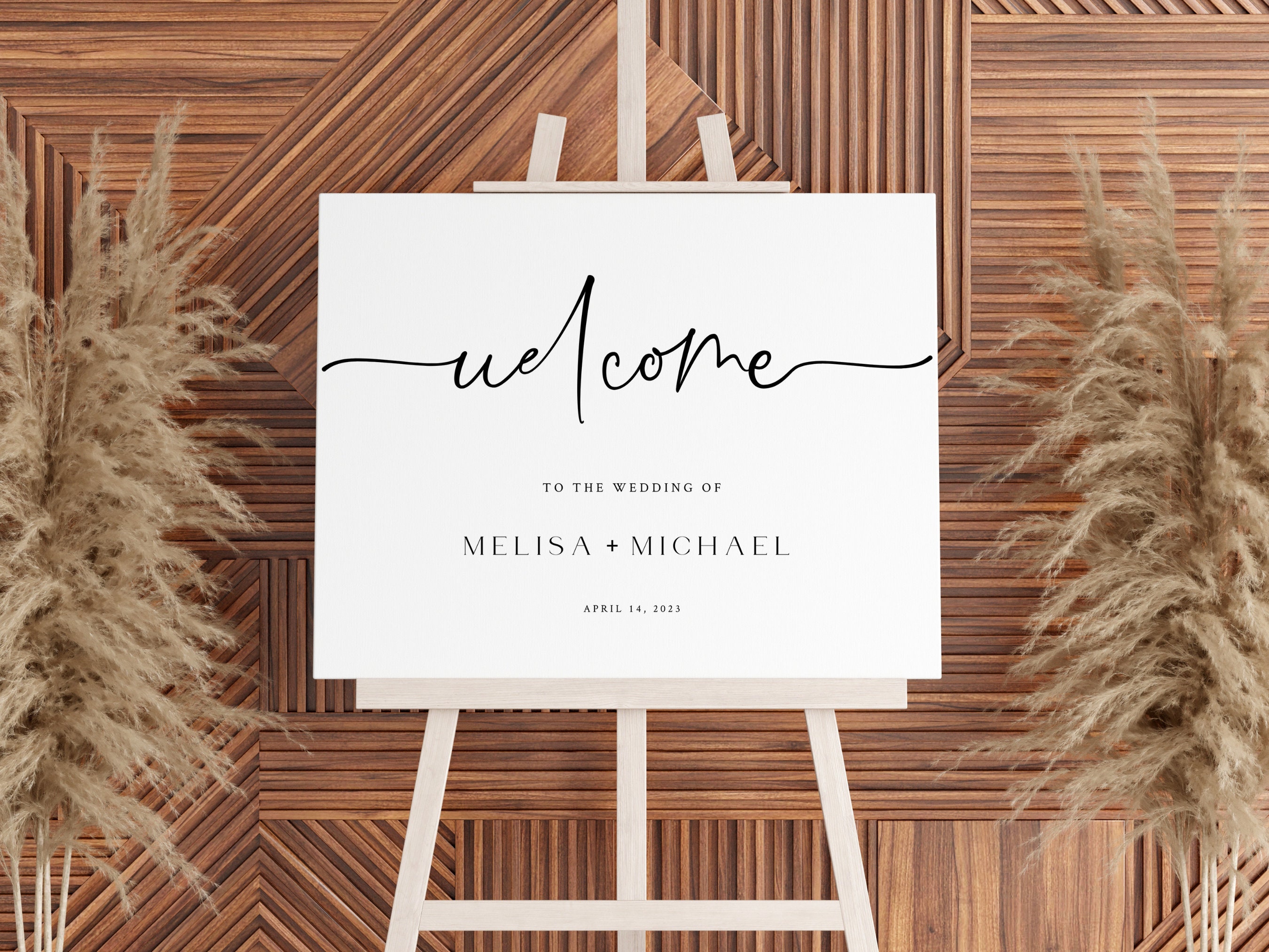 Welcome Sign Template, Wedding Sign Template, Wedding Decor, Minimalist ...