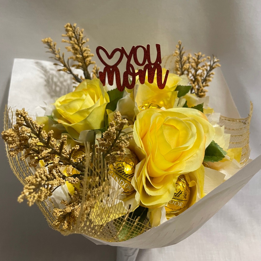 Mom's Chocolate BOUQUET With FLOWERS Lindt Lindor Chocolate flowers ...