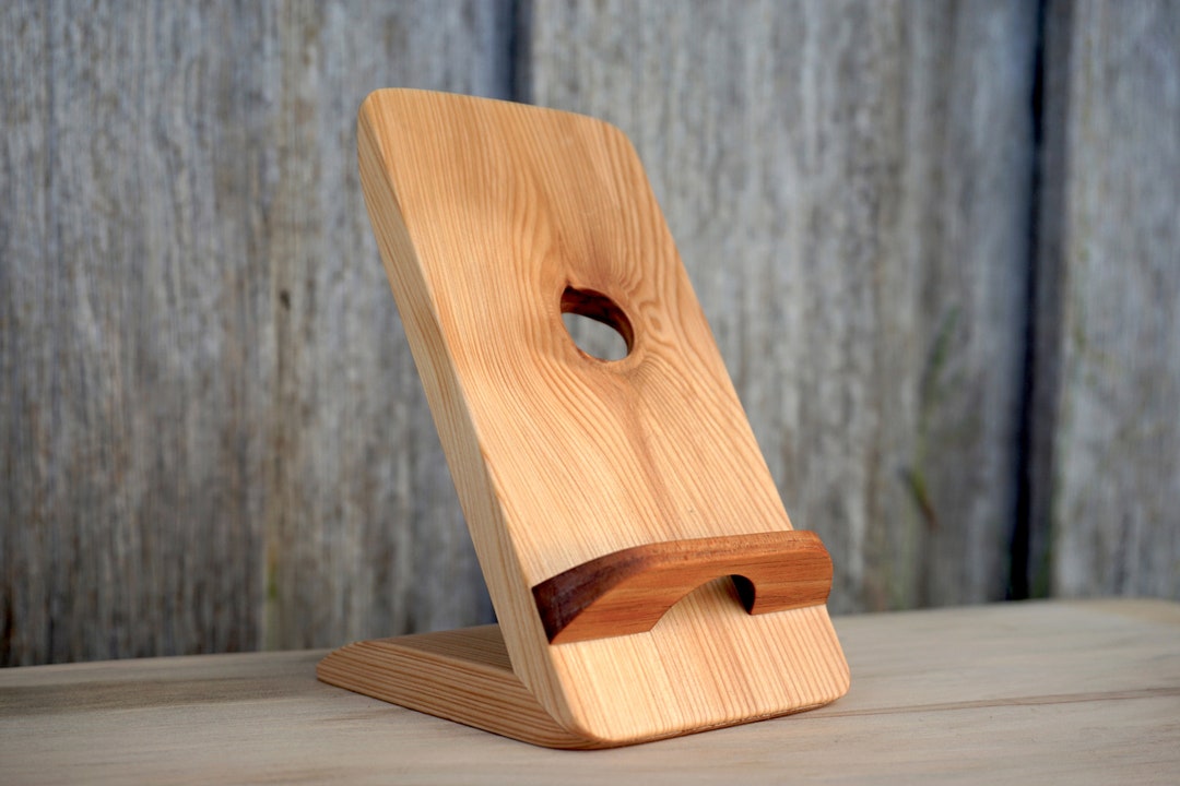 Handmade Tasmanian Celery-Top Pine Phone stand - Wooden Phone holder ...