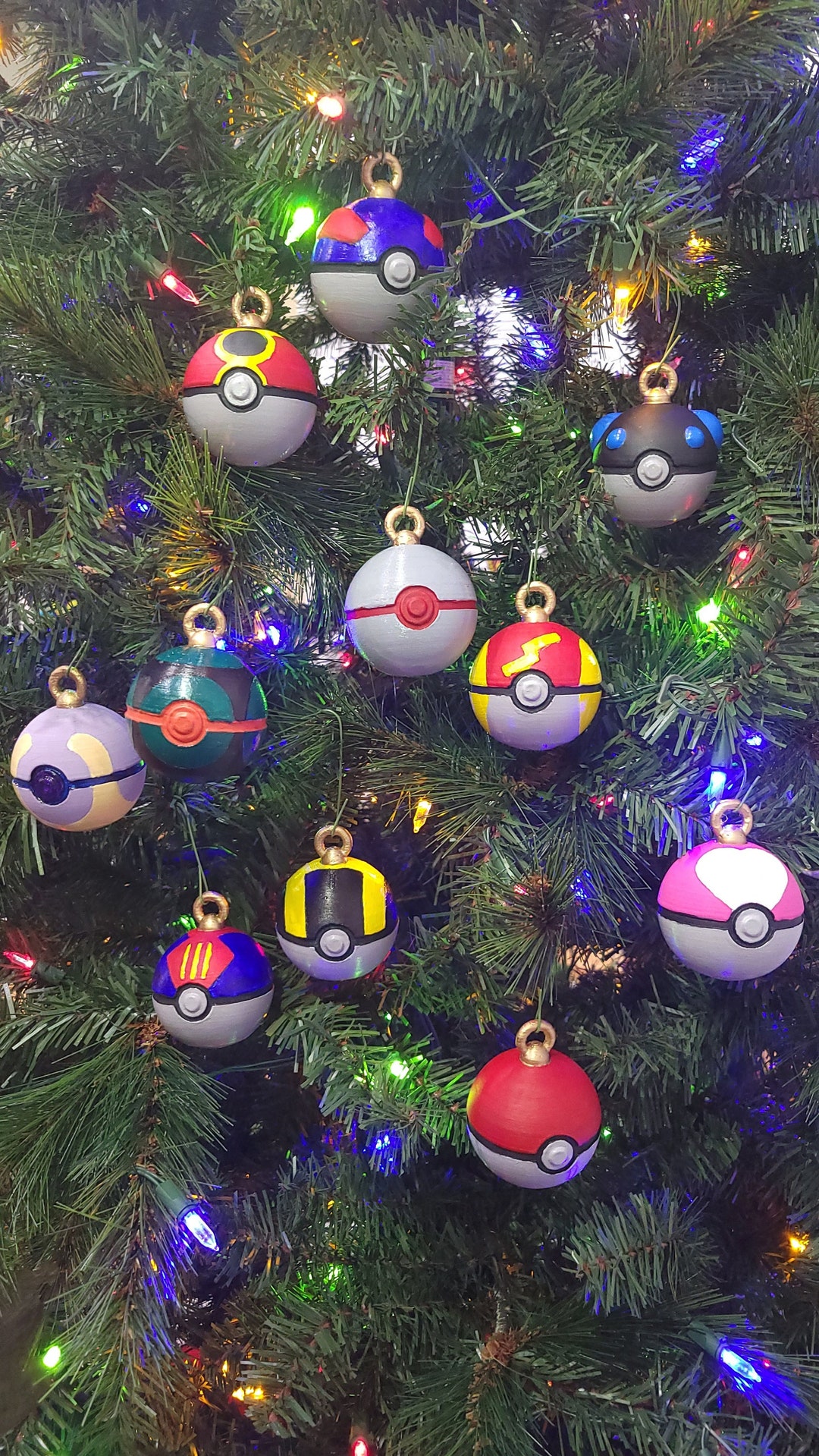 Pokeball Ornament Set - Etsy