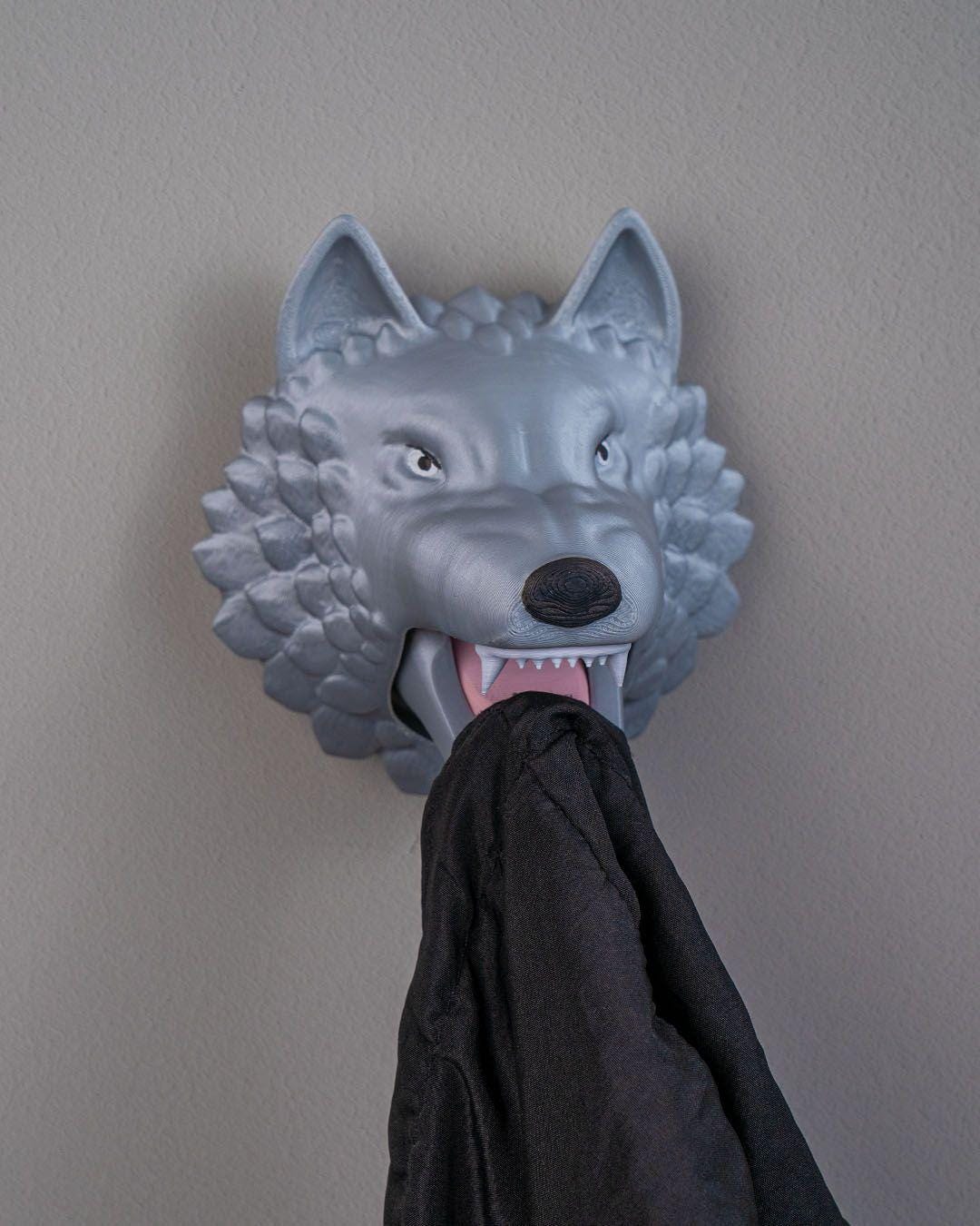 Fierce Wolf Wall Mount – 3D Printed Decorative Animal Head With Coat ...