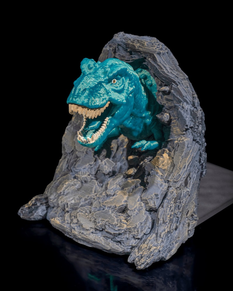 T-rex Bookend Set, Jurassic Dinosaur Decor, Rocky Finish - Etsy