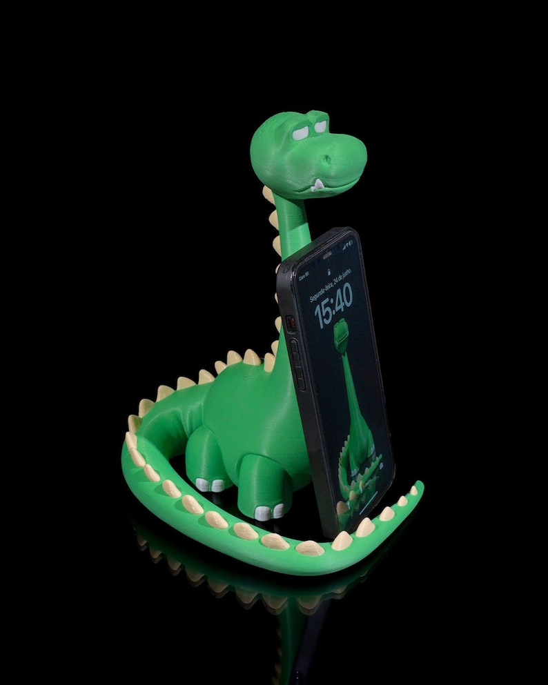 Green Dinosaur Phone Stand – Resin Desk Decor, Smartphone Holder - Etsy