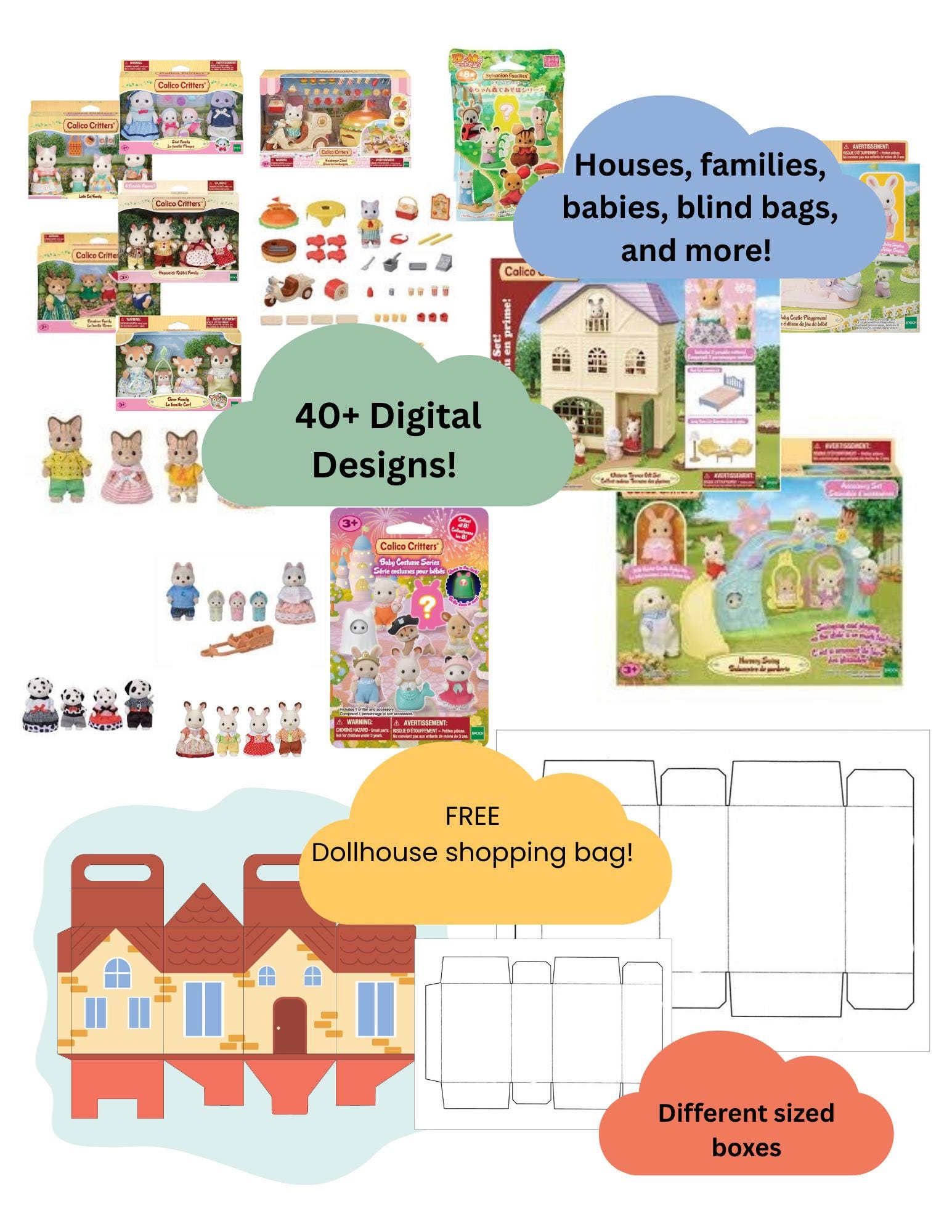 Miniature Calico Critter/sylvanian Families DIGITAL Printable Dollhouse ...