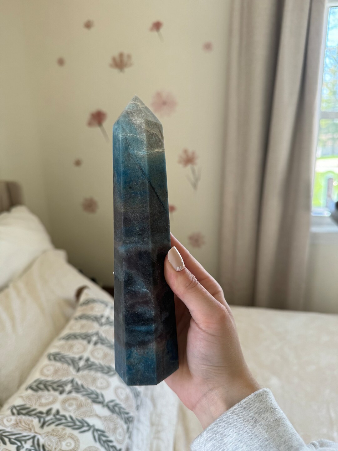 XL Blue Trolleite Crystal Tower Natural Intuitively Chosen Crystal Gift ...