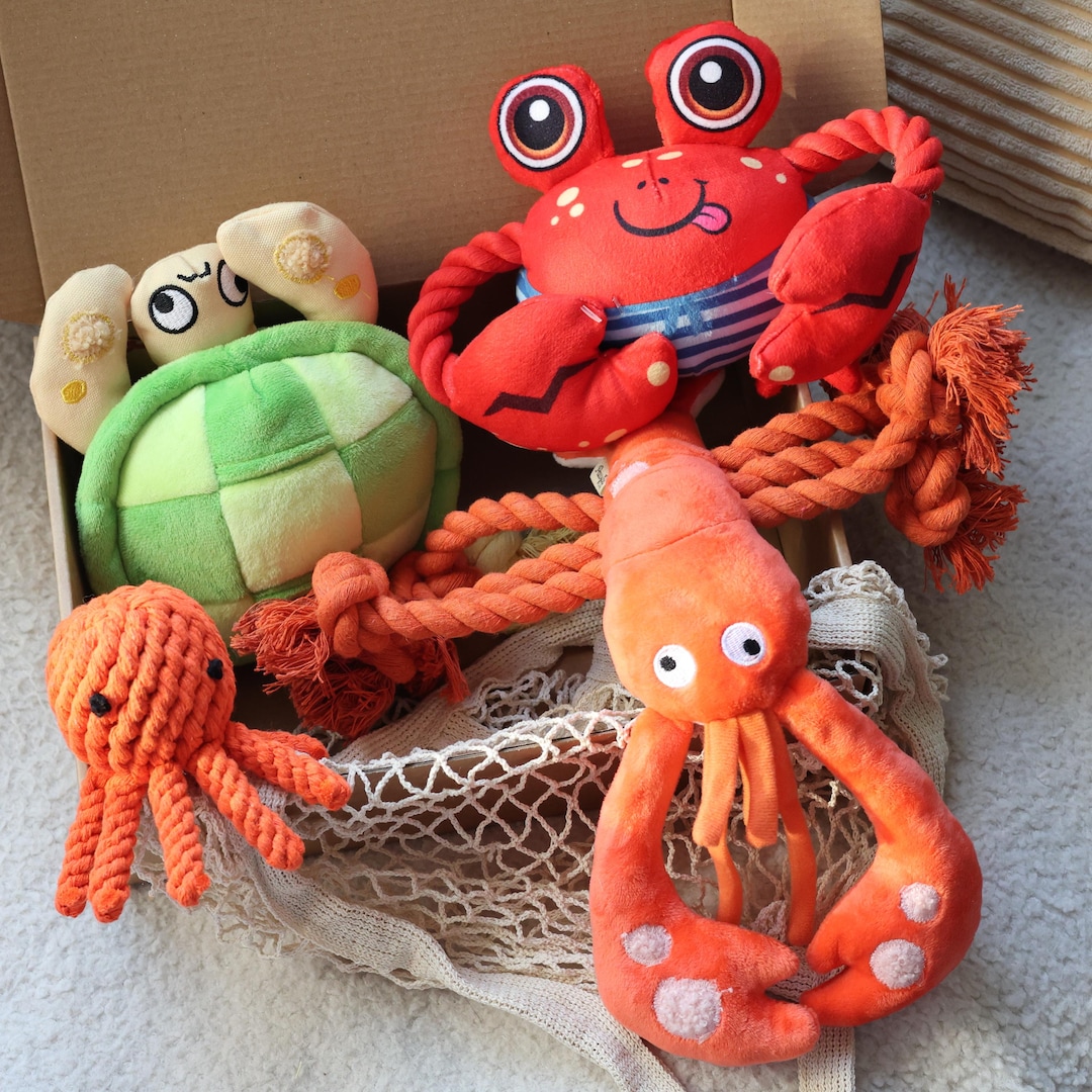 Ocean Dog Toy Gift Box: Rope Lobster, Turtle, Crab, Octopus - Etsy