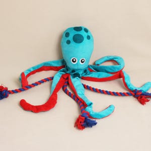 Handmade Octopus Dog Rope Toy: Squeaky Plush Chew Toy - Etsy